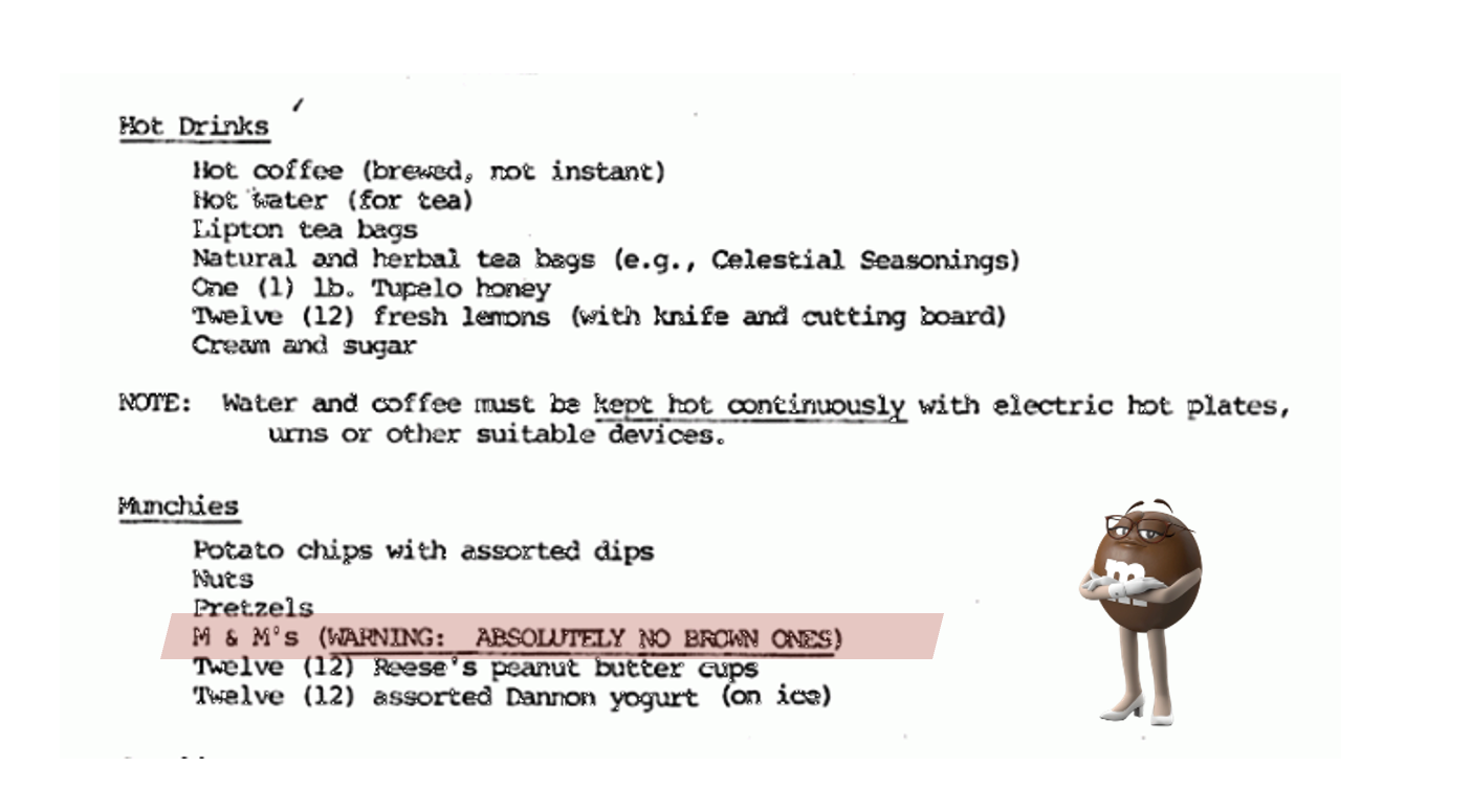 What Brown M&Ms Teach us About Contract Compliance